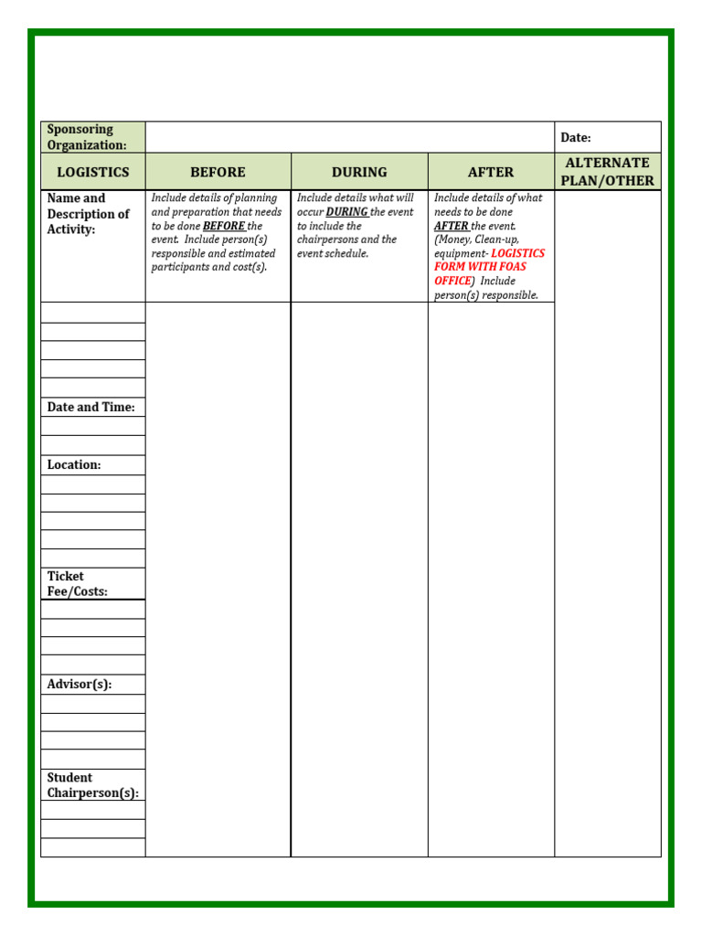 Activity Proposal Matrix Form SY24-25 | PDF