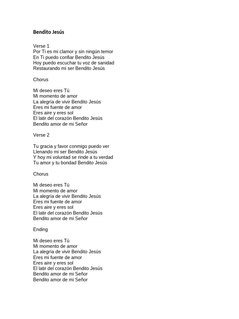 Bendito Jesús | PDF