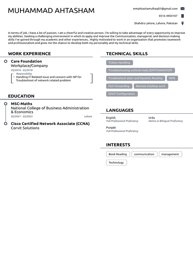 My Resume | PDF | Computer Networking
