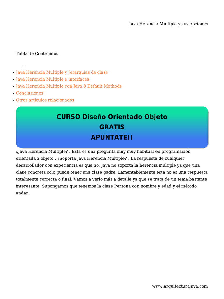 Java Herencia Multiple y Sus Opciones | PDF | Herencia (Programación ...