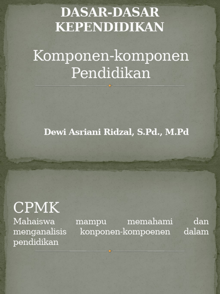 Komponen-Komponen Pendidikan | PDF