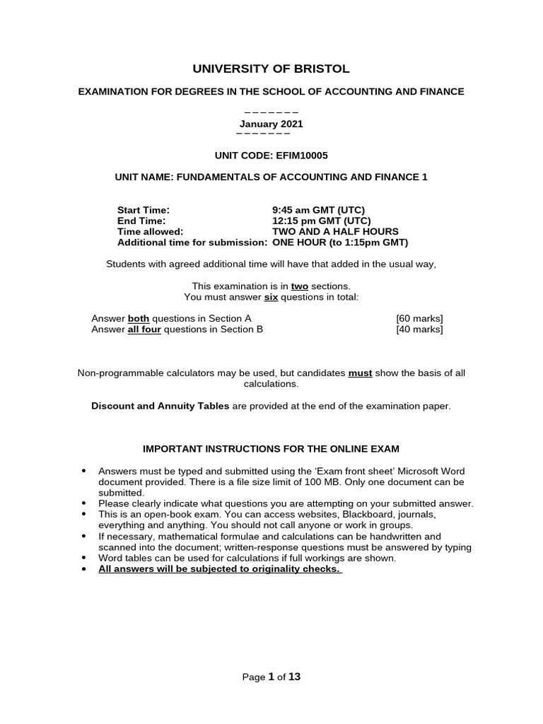 EFIM10005 TB1 Exam Final | PDF | Dividend | Depreciation