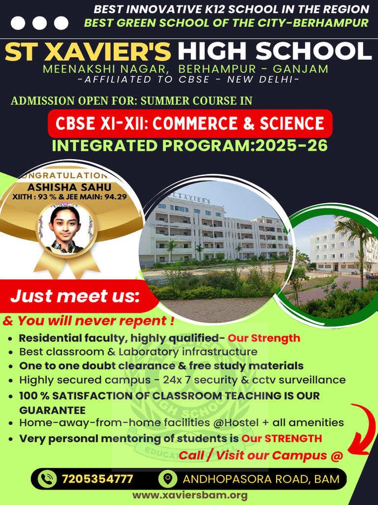 Meenakshi Nagar Xaviers-maths Sqp & Solution 2324 | PDF | Sphere | Area