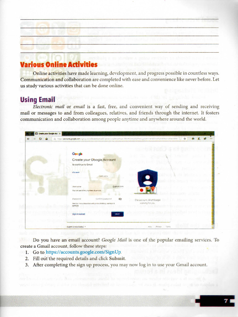 COMPUTER 6 HANDOUT 2 (3GP) VARIOUS ONLINE ACTIVITIES -T. GLEN | PDF