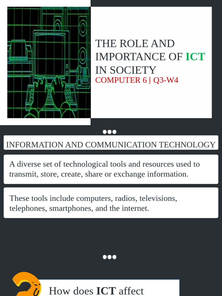 Computer 6-The Role and Importance of Ict in Society | PDF