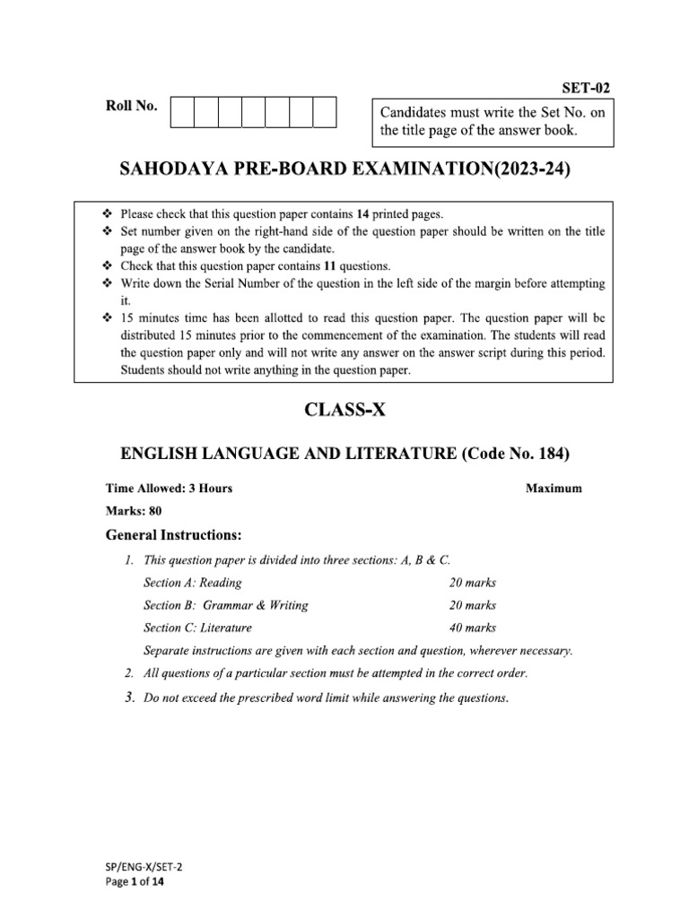 X English Set2 | PDF