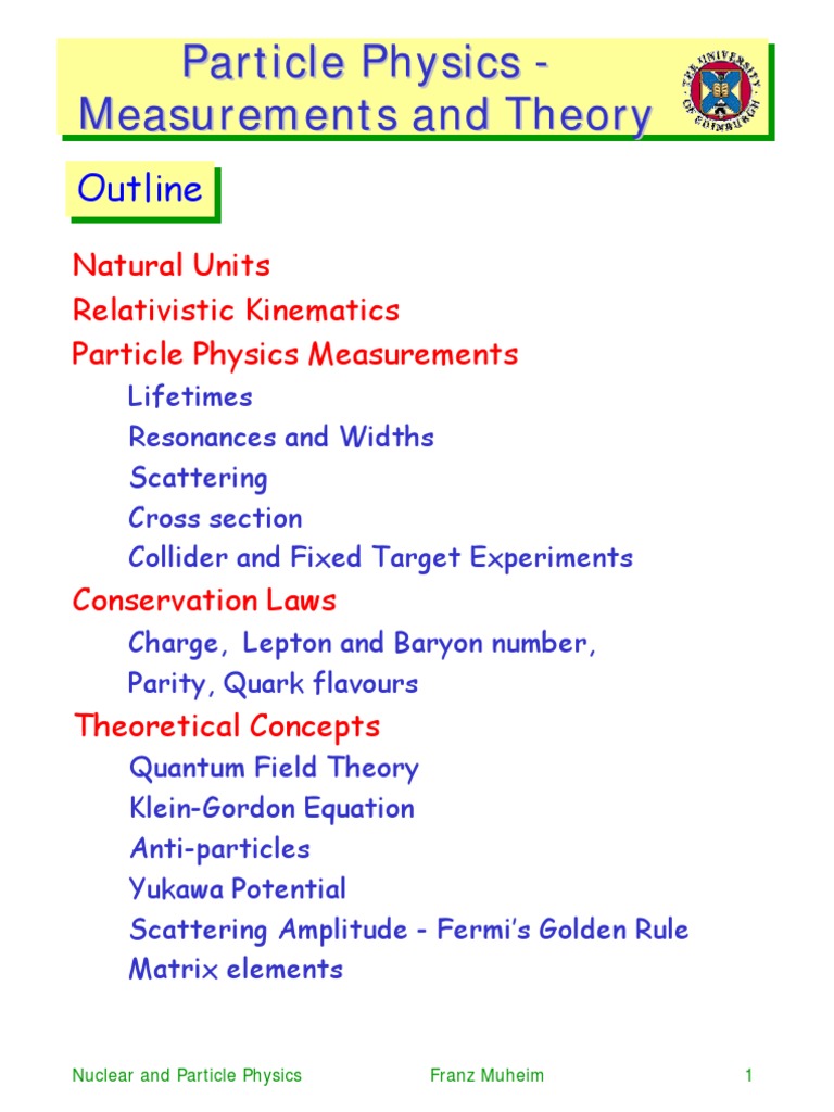 Particle Physics | PDF | Elementary Particle | Electronvolt