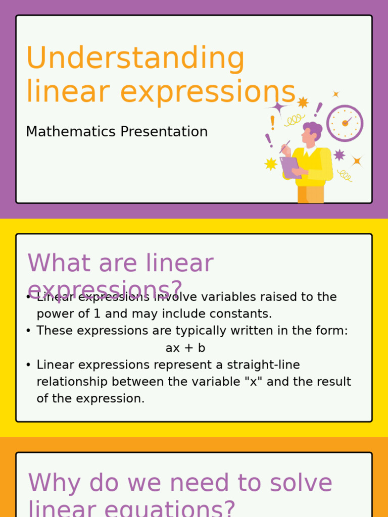 Understanding Linear Expressions in Math | PDF | Equations | Factorization