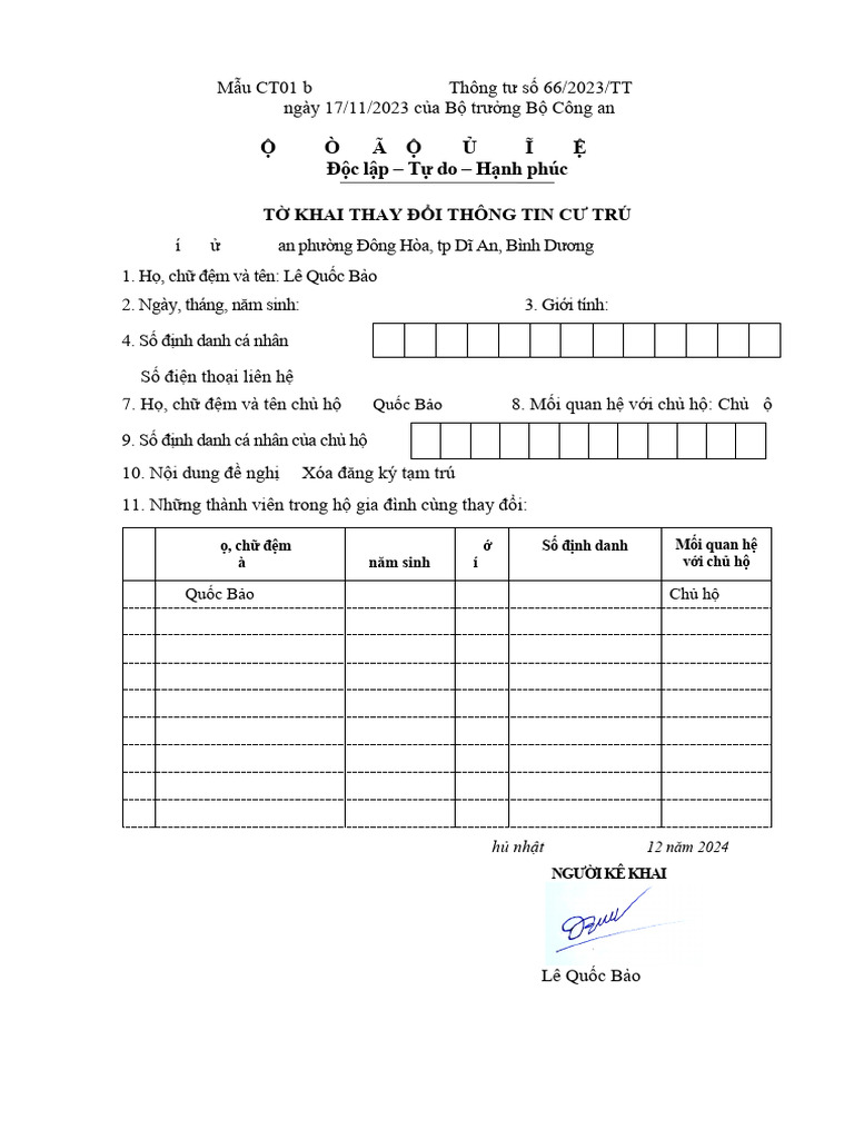Mẫu CT01 - 66 | PDF