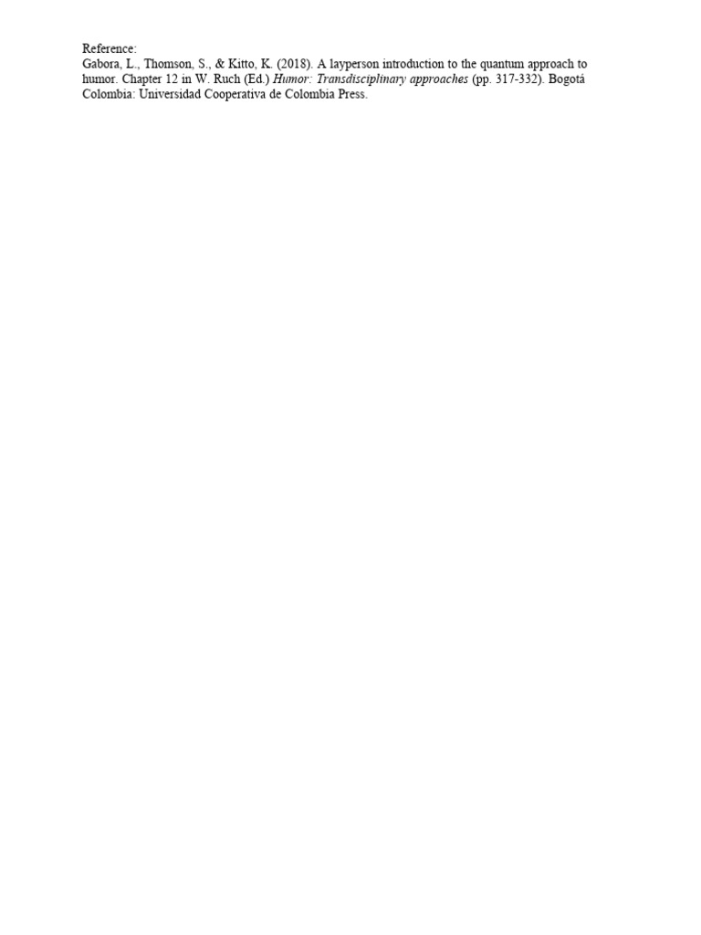 Gabora | PDF | Jokes | Psychology