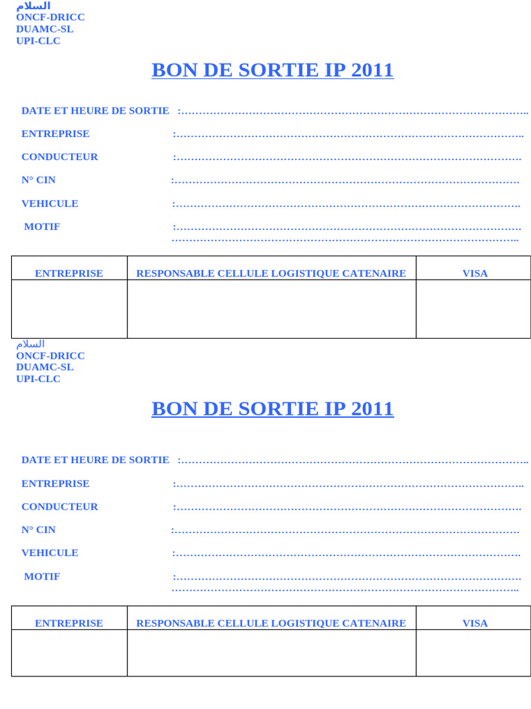 Bon de Sortie Ip | PDF