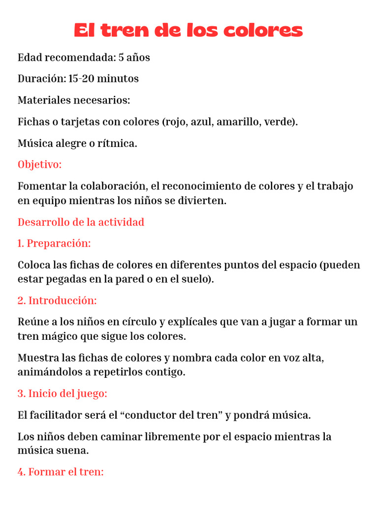 El Tren de Los Colores | PDF