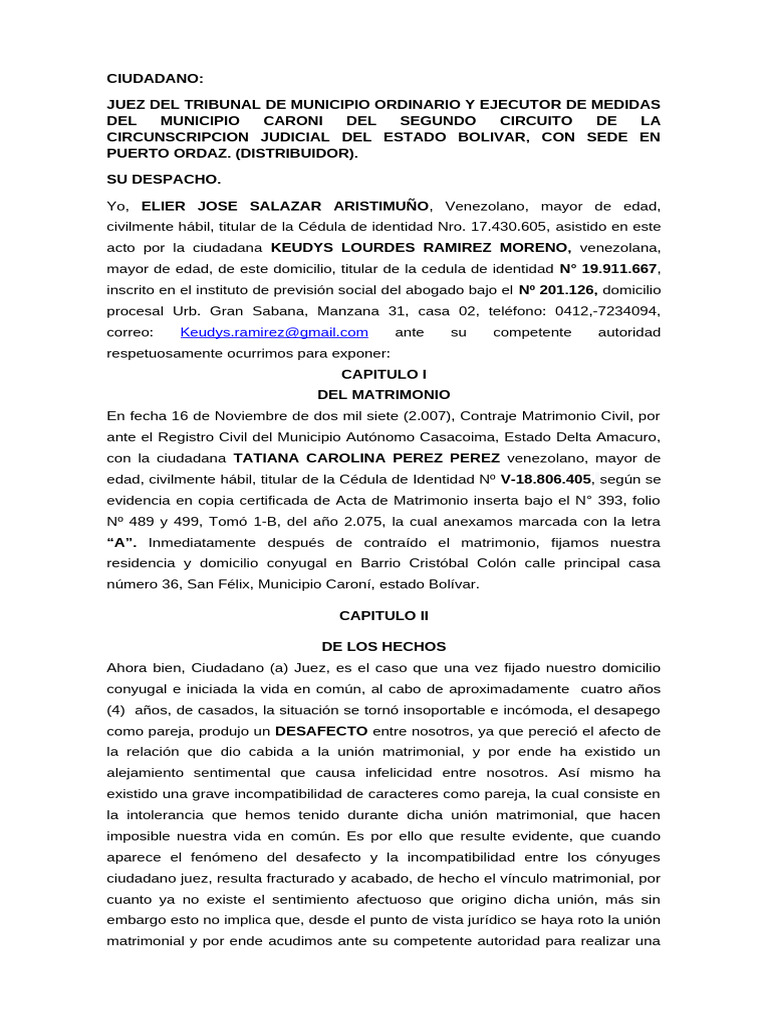 Divorcio Elier S. | PDF | Divorcio | Matrimonio