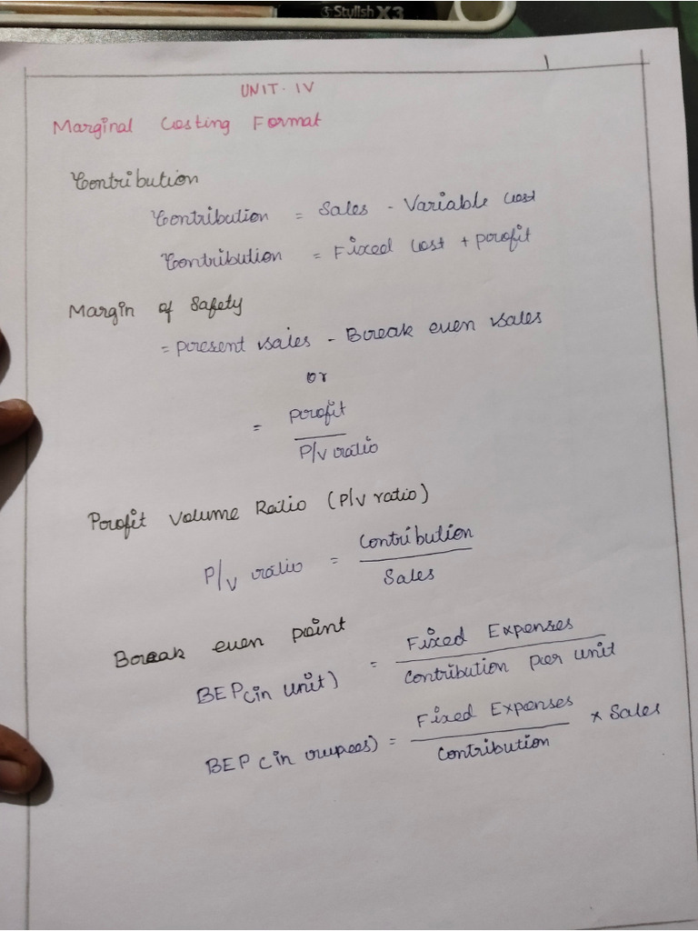 UNIT 4 Marginal Costing | PDF