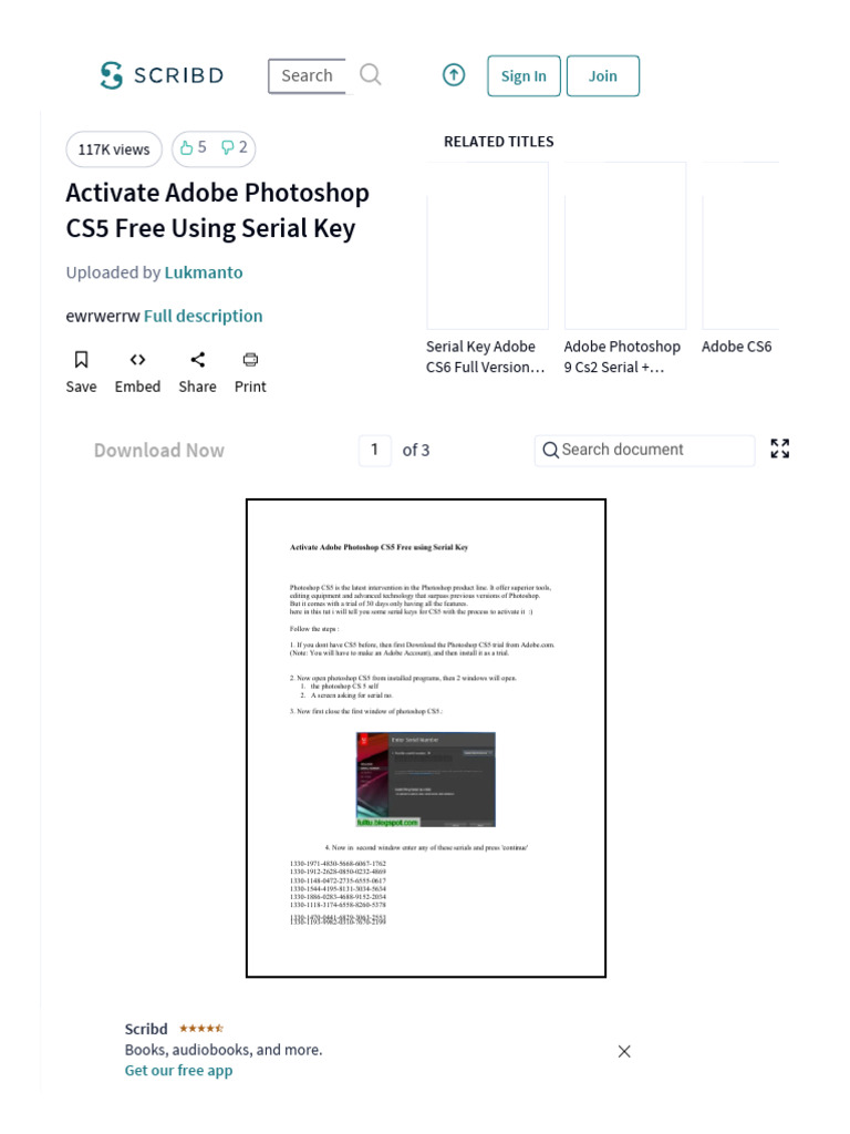 Adobe Photoshop CS5 Free Using Serial Key - Adobe Photoshop - Ibm PC ...