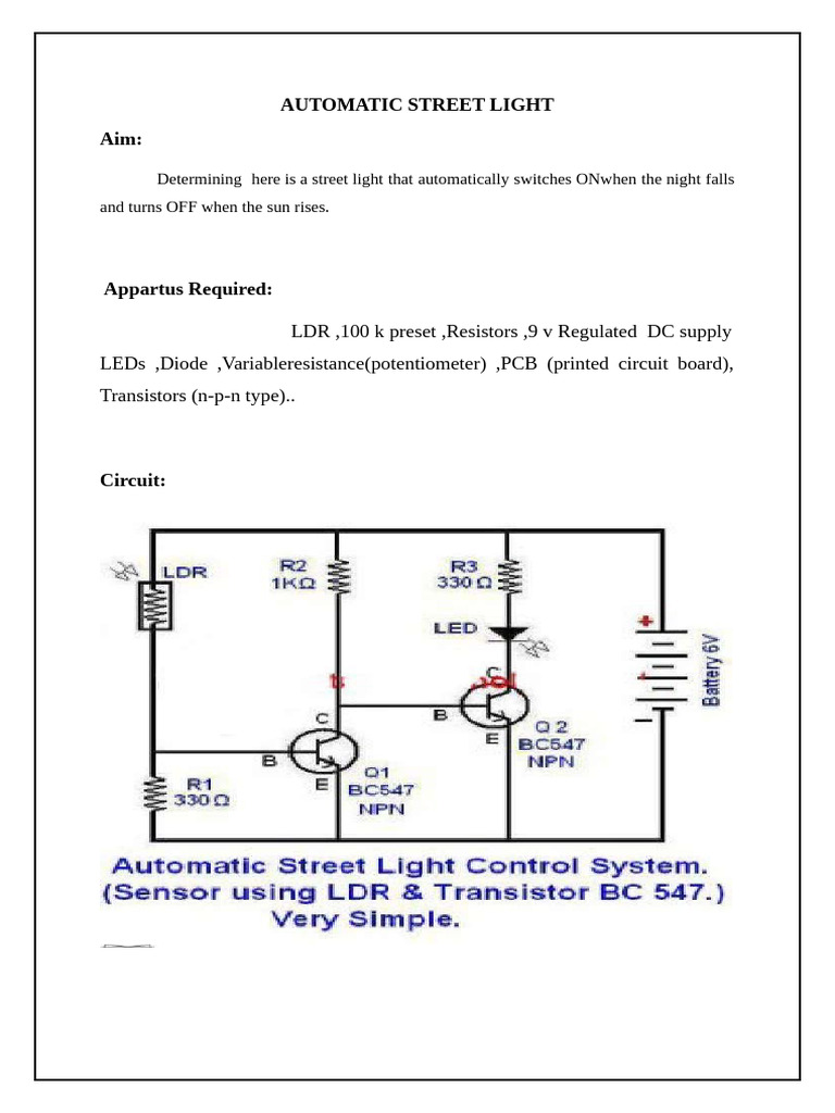 Automatic Street Light Done | PDF
