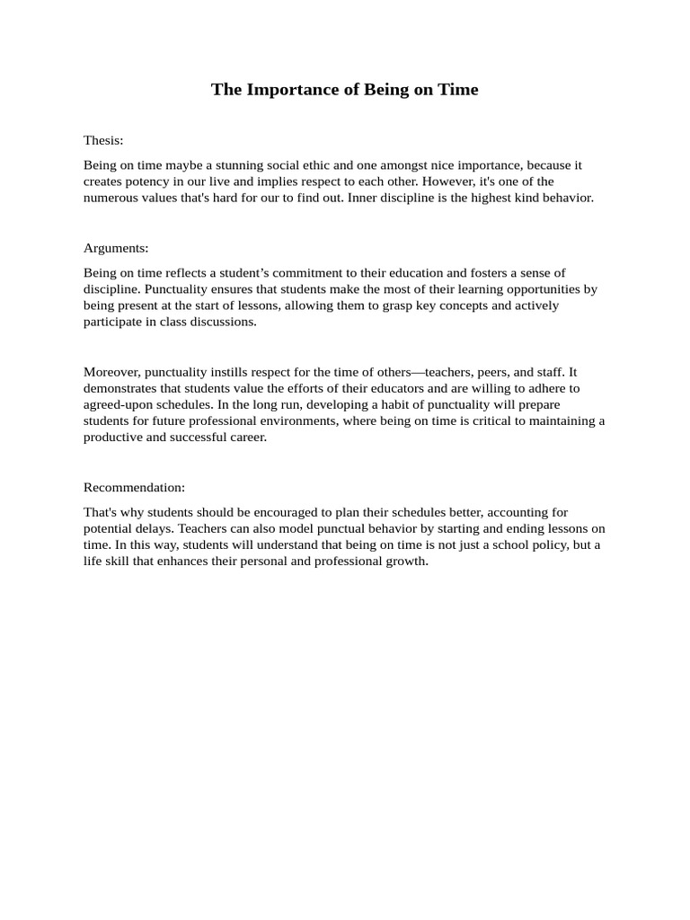 The Importance of Being On Time | PDF