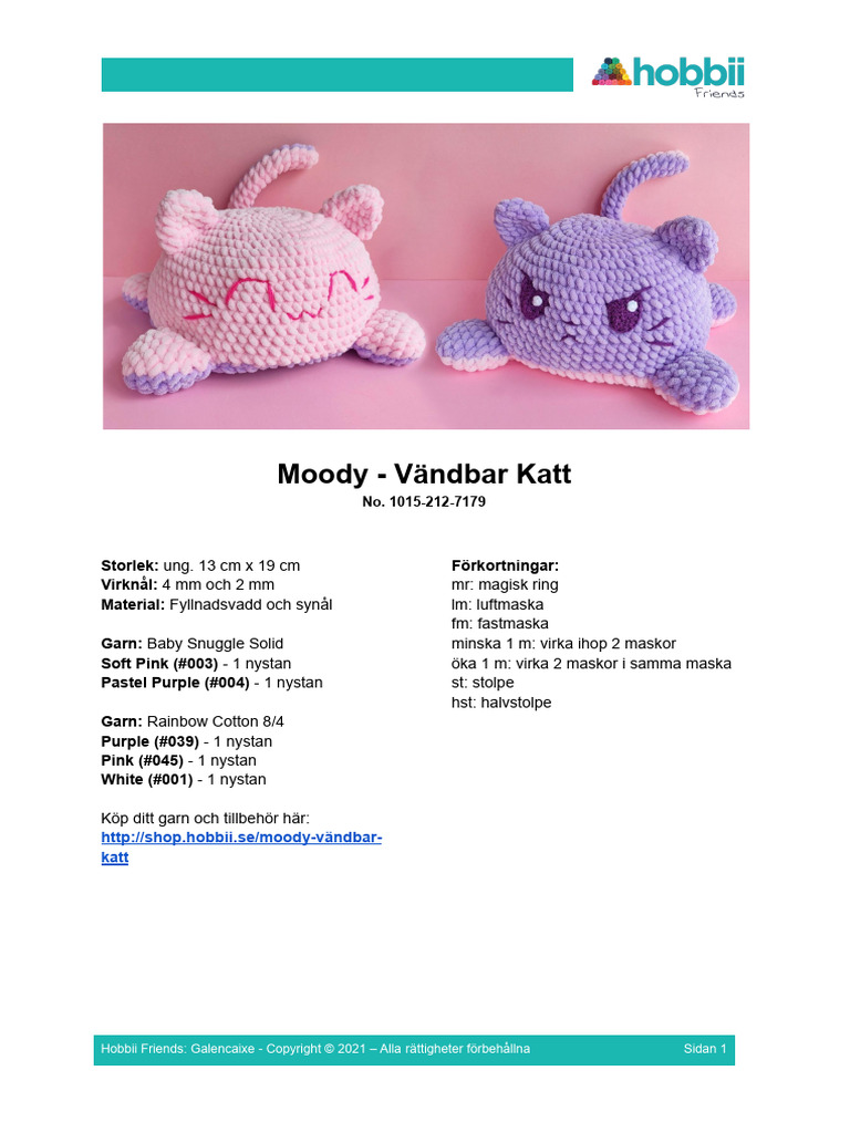 Moody Cat Crochet Pattern | PDF