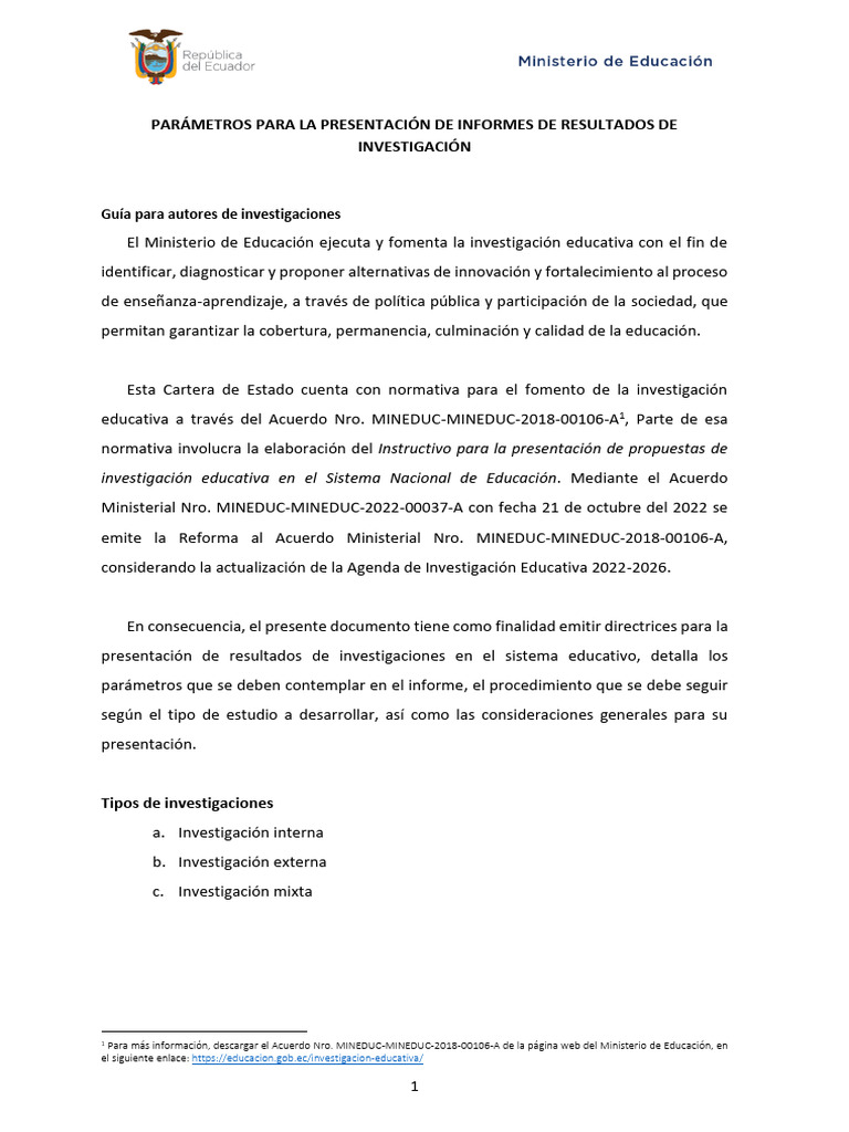 Parametros para La Presentacion de Informes de Resultados de Investigacion | PDF | Estadísticas ...