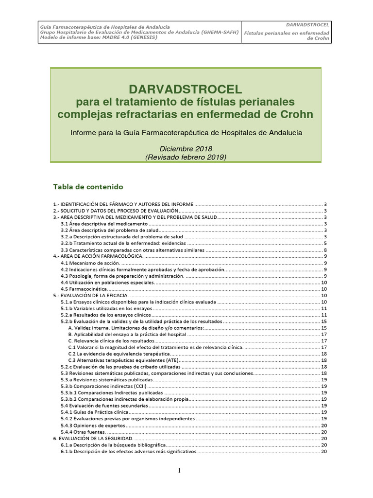 DARVADSTROCEL Fistulas EC GHEMA | PDF | Enfermedad de Crohn | Tratamientos médicos