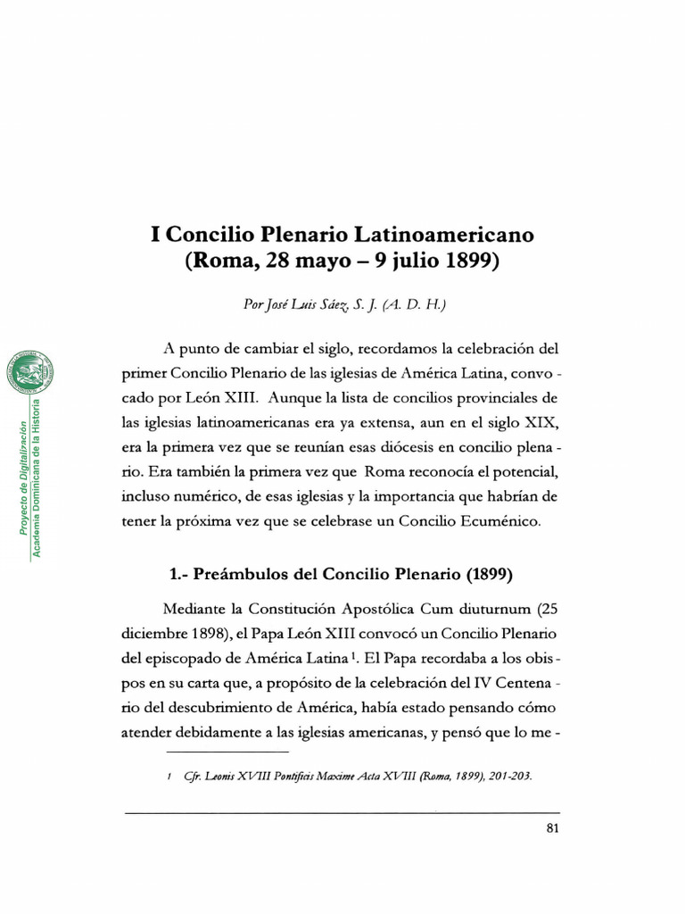 Concilio Plenario LA | PDF