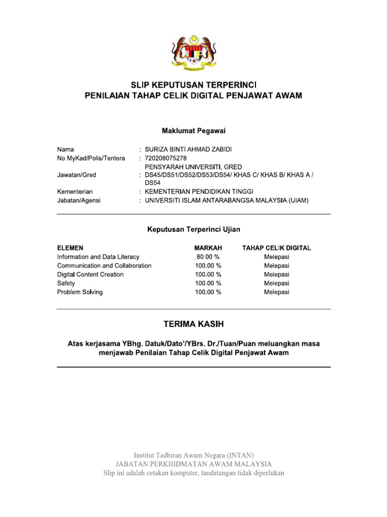 Tahap Penilaian Celik Digital | PDF