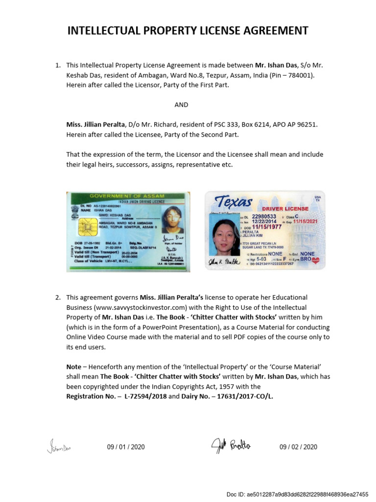 Intellectual_Property_License_Agreement | PDF | License | Civil Law ...