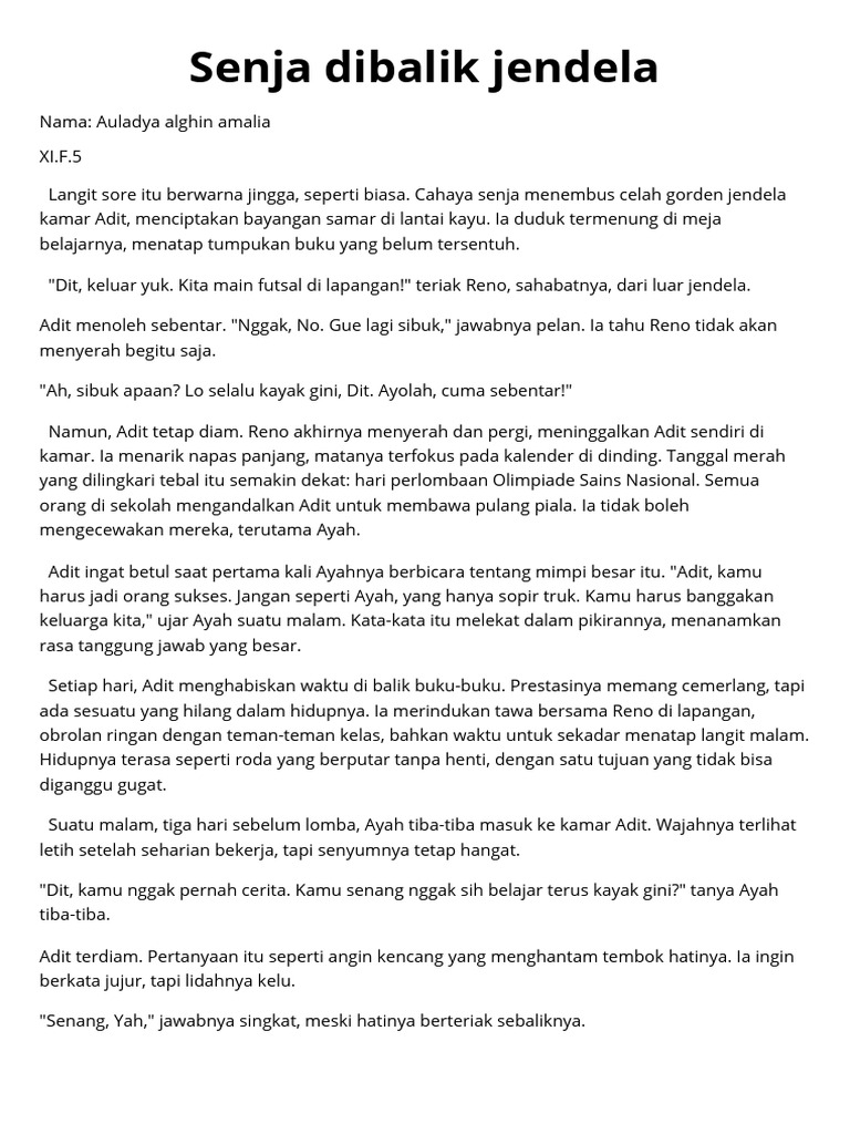 Senja Dibalik Jendela - 20241123 - 090002 - 0000 | PDF