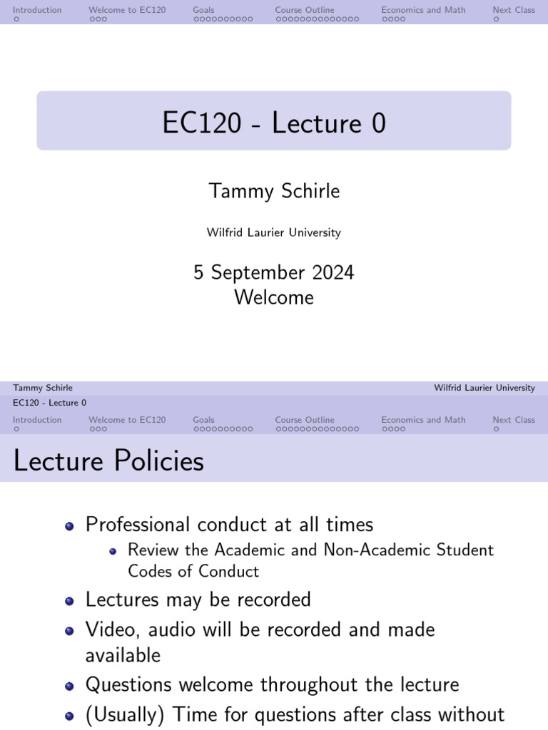ec120-lecture0-fall2024 | PDF | Economics | Lecture