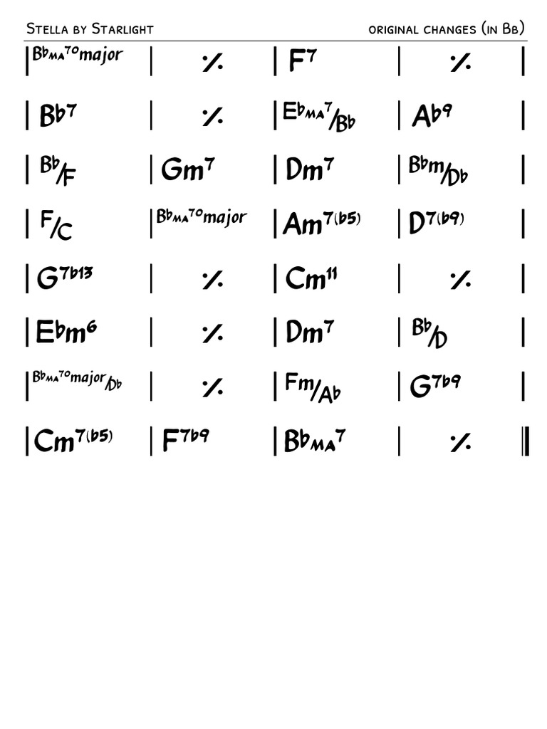 Stella by Starlight Original Changes in BB Chart | PDF
