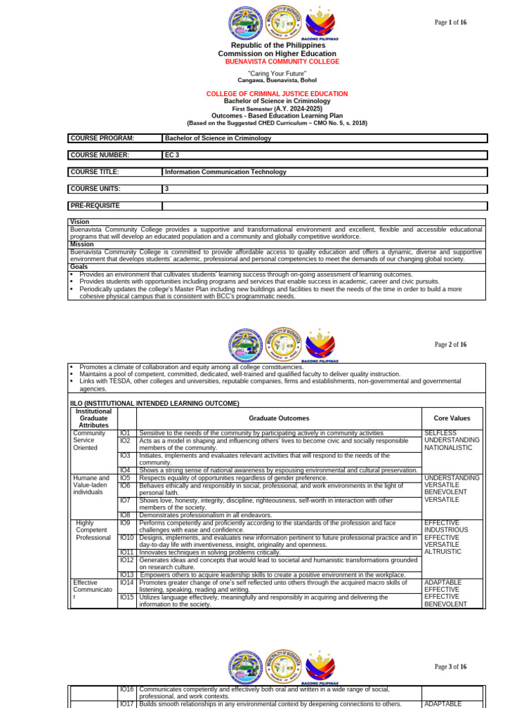 Ict Syllabus 2024 Pdf Educational Technology Crimes