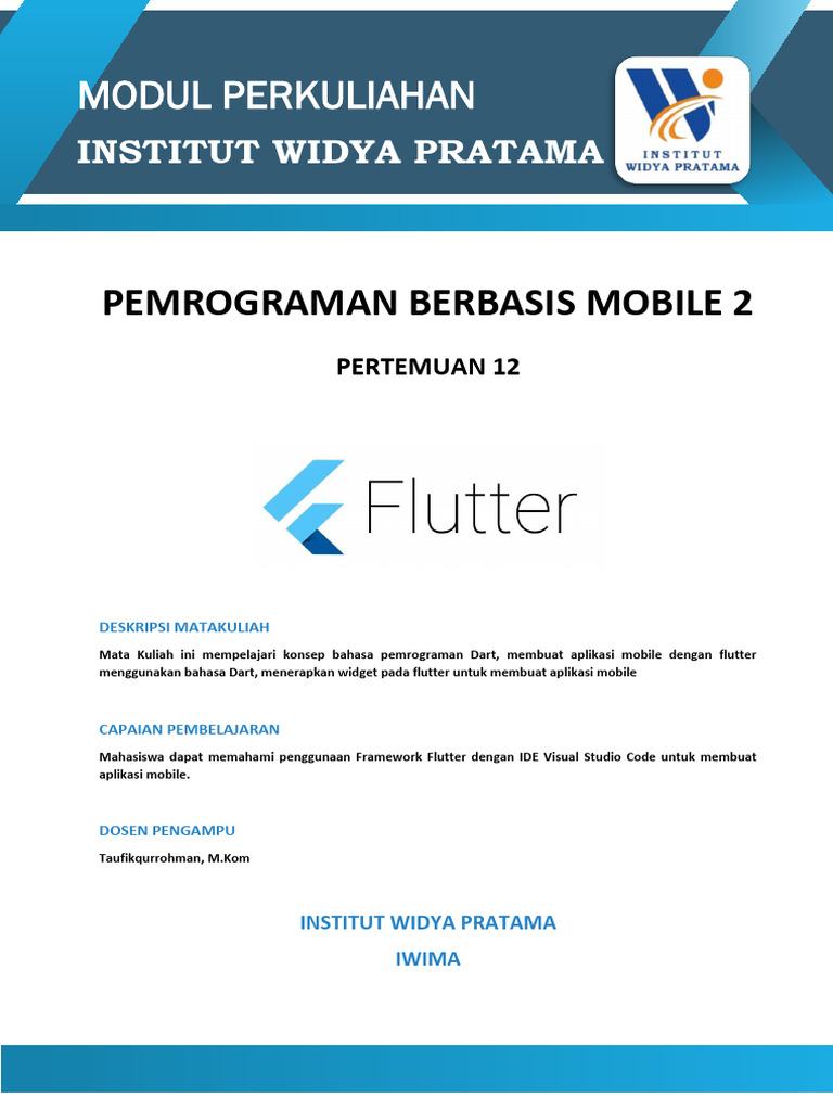 PBM2 (Pengenalan Flutter) Modul Praktikum 12 | PDF
