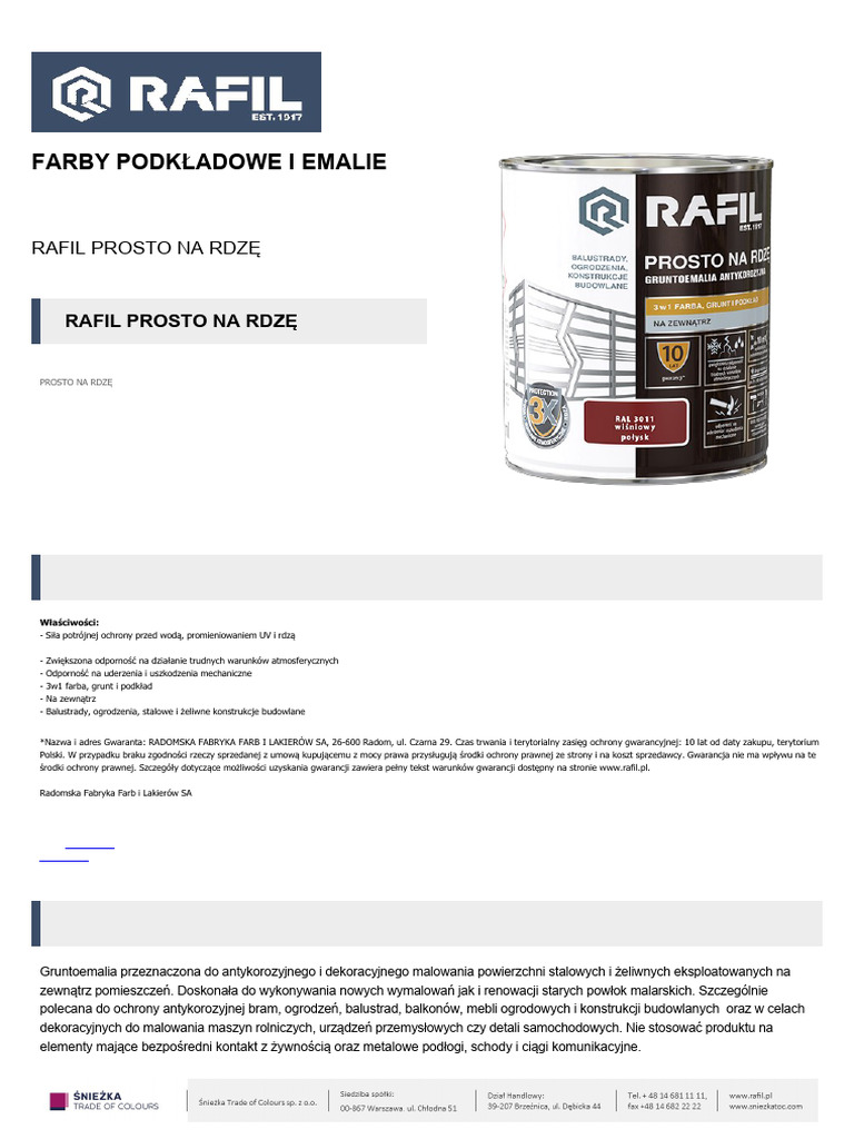 Rafil Prosto Na Rdzę | PDF