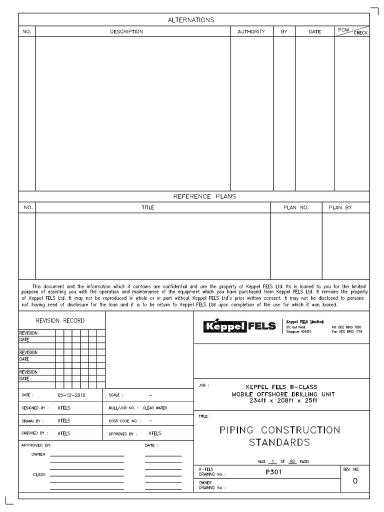 p301 (Piping Construction Standards) | PDF