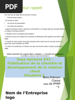 Diapo E33 Situation 2 FDRC PFMP 2 - Finale | PDF | Évolution de carrière | Affaires