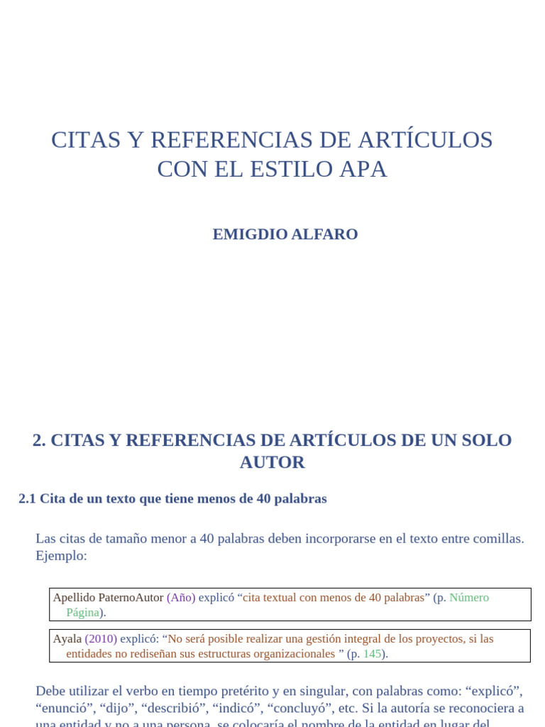Citas y referencias de artículos con el estilo APA | PDF | Comillas