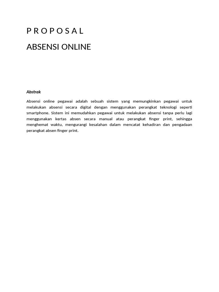 Proposal Sistem Absensi Online PMI | PDF