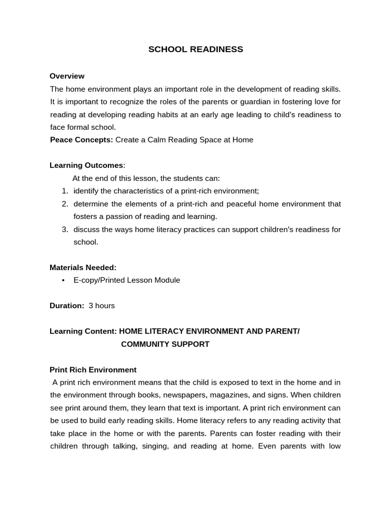5.-School-readiness | PDF | Books | Literacy