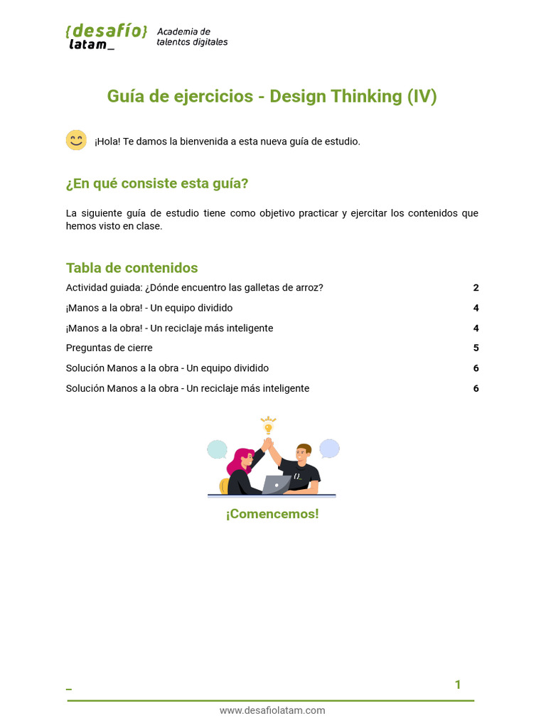 Guía de ejercicios - Design Thinking (IV) | PDF | Supermercado | Residuos
