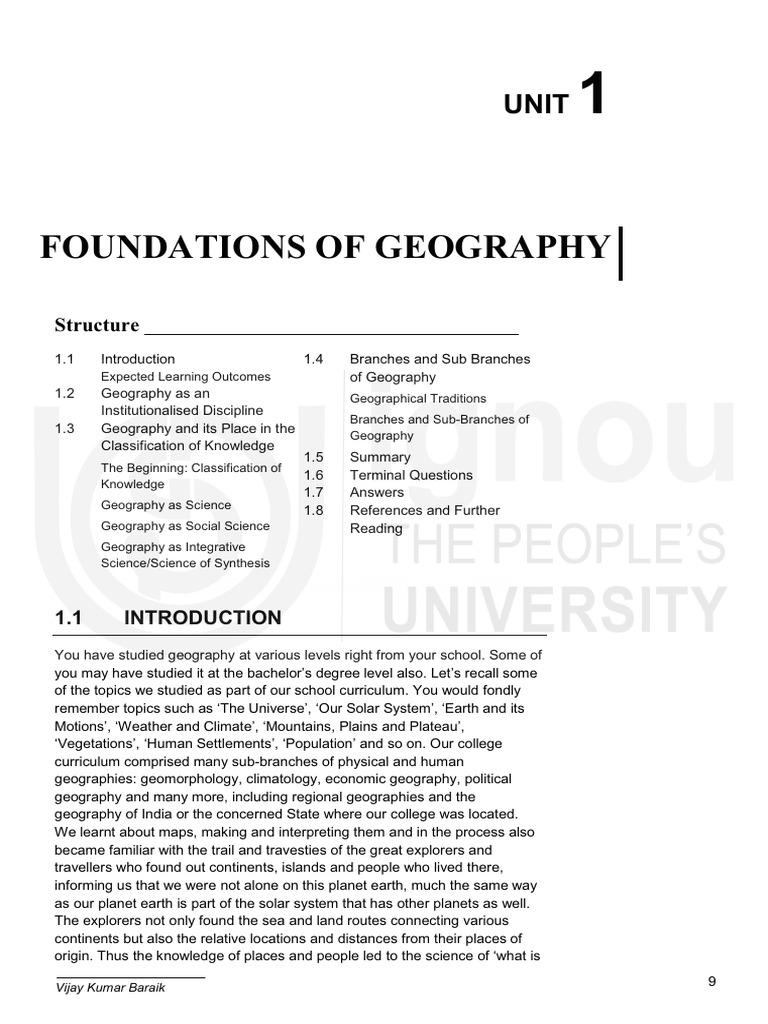 Foundations of Geography Overview | PDF | Geography | Social Sciences