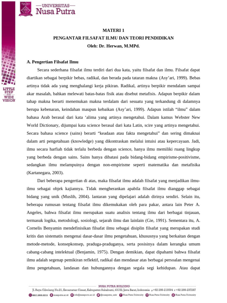 Materi S2-01 Pengantar Filsafat Ilmu Dan Teori Pendidikan | PDF