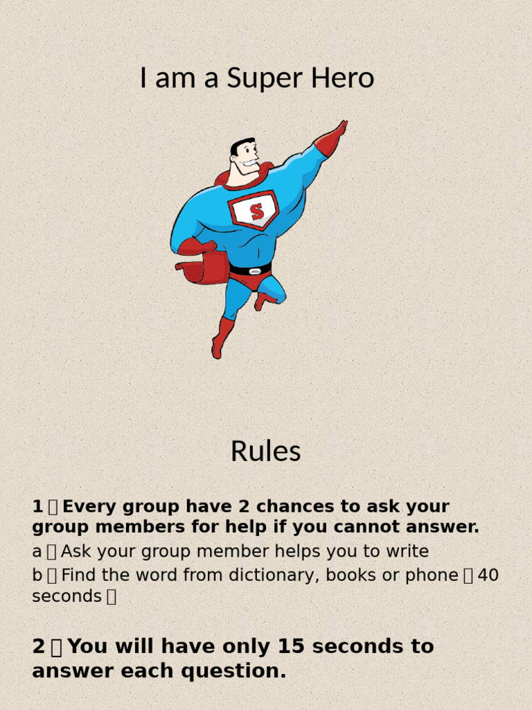 I Am A Super Hero | PDF
