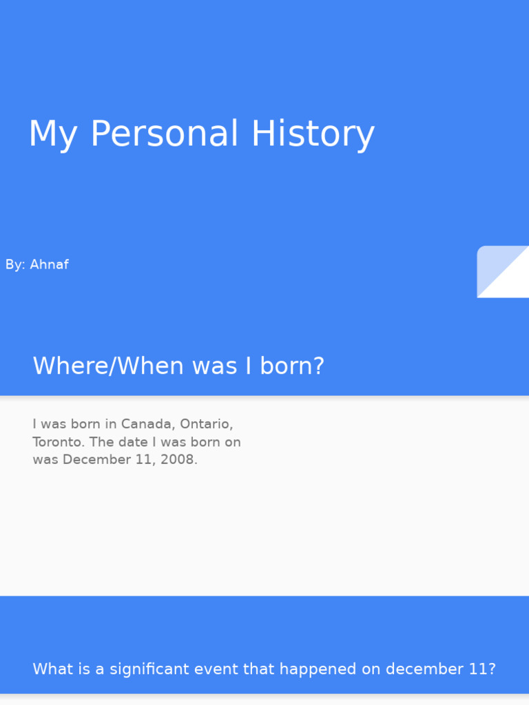My Personal History | PDF