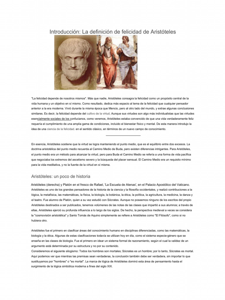 Aristóteles: Filosofía y Felicidad | PDF | Aristóteles | Virtud
