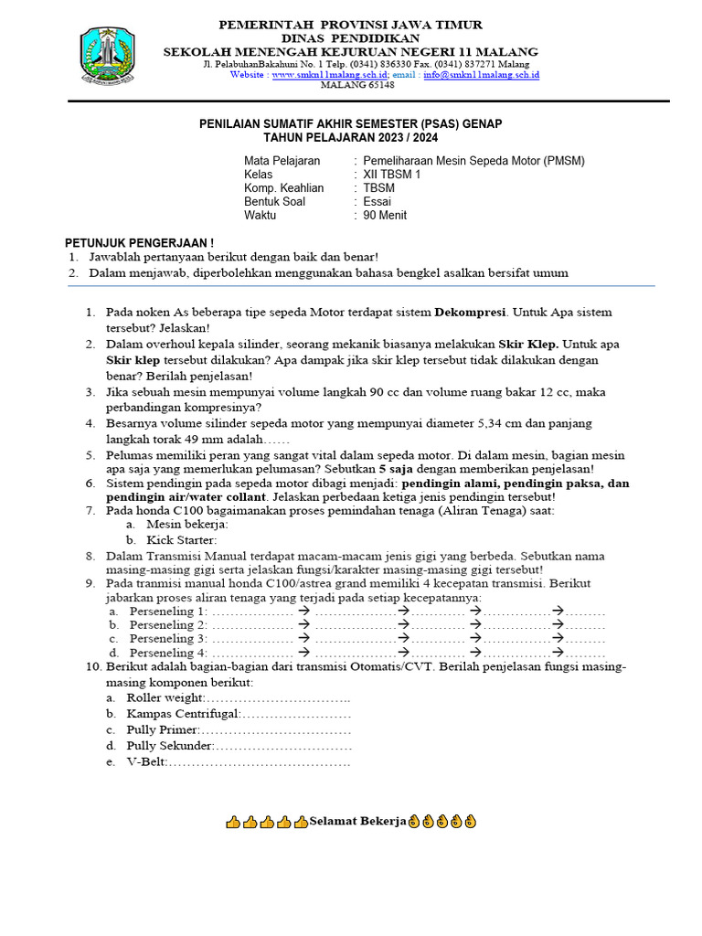 NASKAH SOAL PMSM | PDF