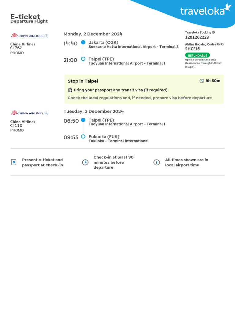 E-TICKET (FIRST) 5HCEJ6 2 | PDF | Aviation | Transport