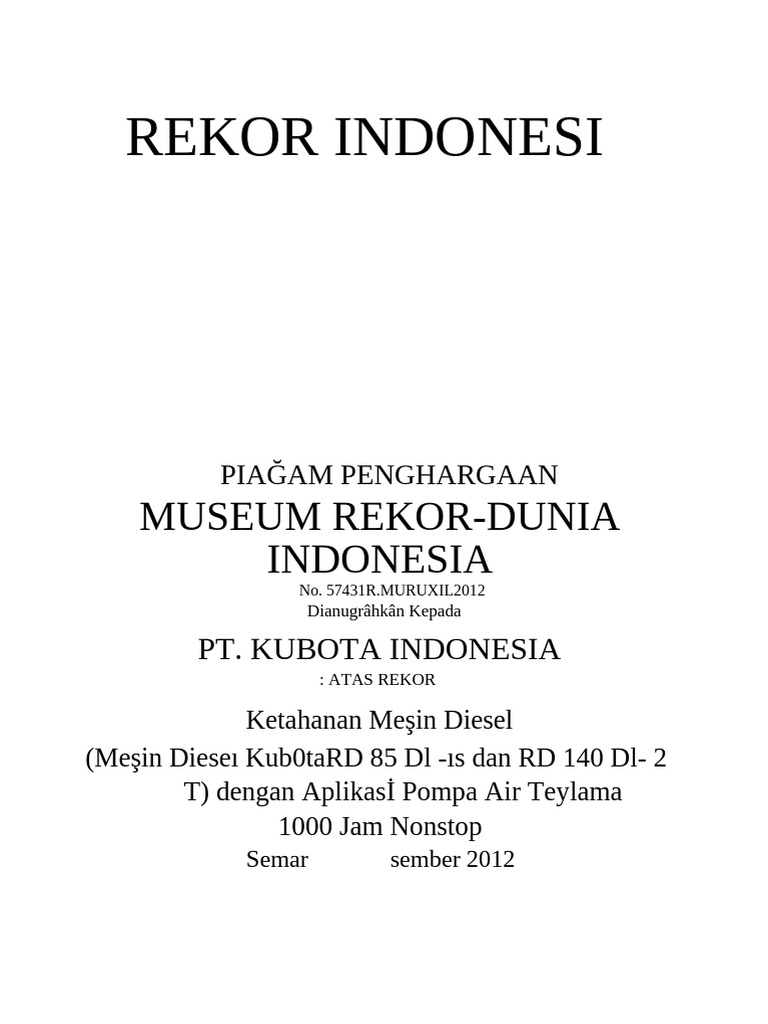 Rekor Indonesi: Museum Rekor-Dunia Indonesia | PDF