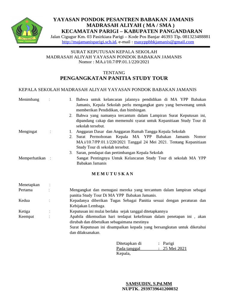 SK Panitia Stady Tour | PDF