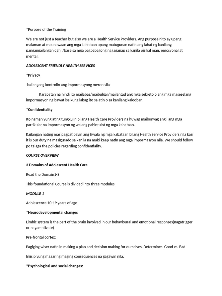 ARH Purpose of The Training | PDF