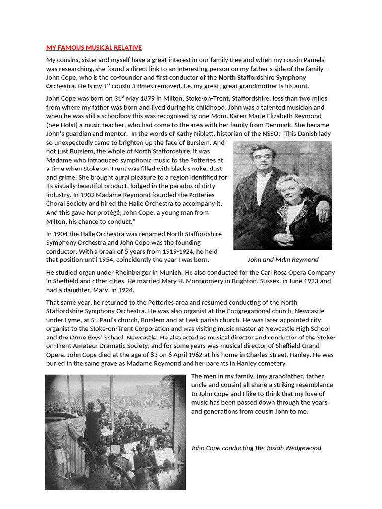 John Cope Story | PDF | Stoke On Trent | Classical Music